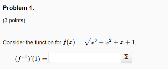 Solved Problem 1. (3 points) Consider the function for f(x) | Chegg.com