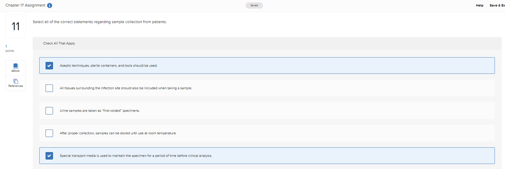 Solved Select All Of The Correct Statements Regarding Sample