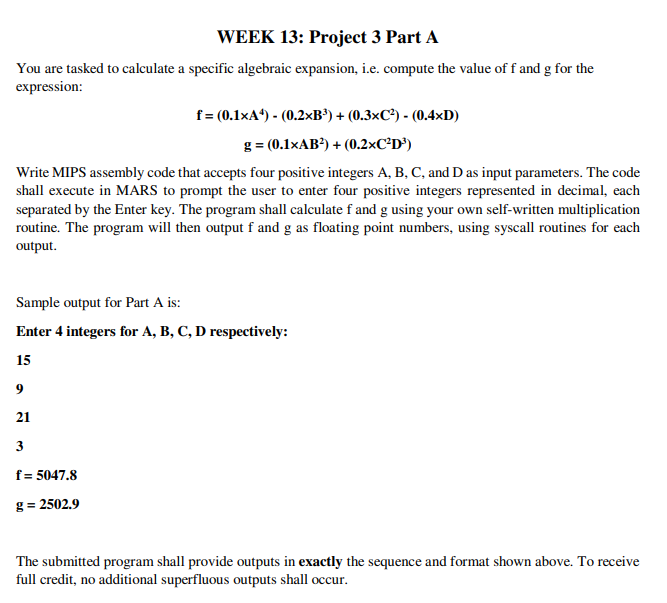 Solved WEEK 13: Project 3 Part A You are tasked to calculate | Chegg.com