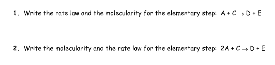 Solved Writing rate laws for multi-step reactions: Start | Chegg.com