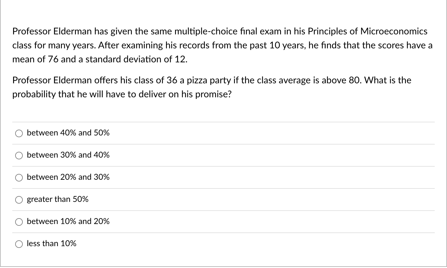 Solved Professor Elderman has given the same multiple-choice | Chegg.com
