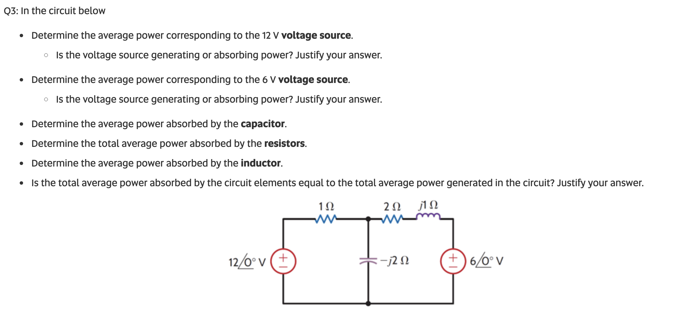 Q3: In the circuit below - ﻿Determine the average | Chegg.com
