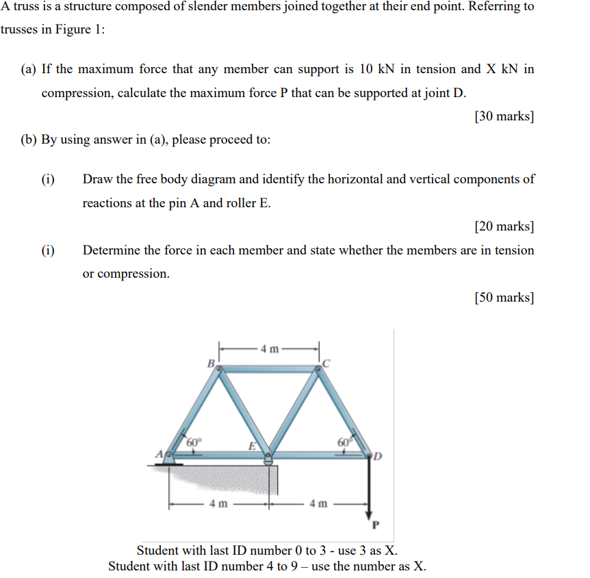 Solved A truss is a structure composed of slender members | Chegg.com