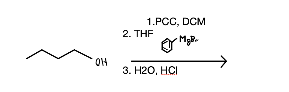 Solved 1.PCC, DCM 2. THF 3. H20, HCI | Chegg.com