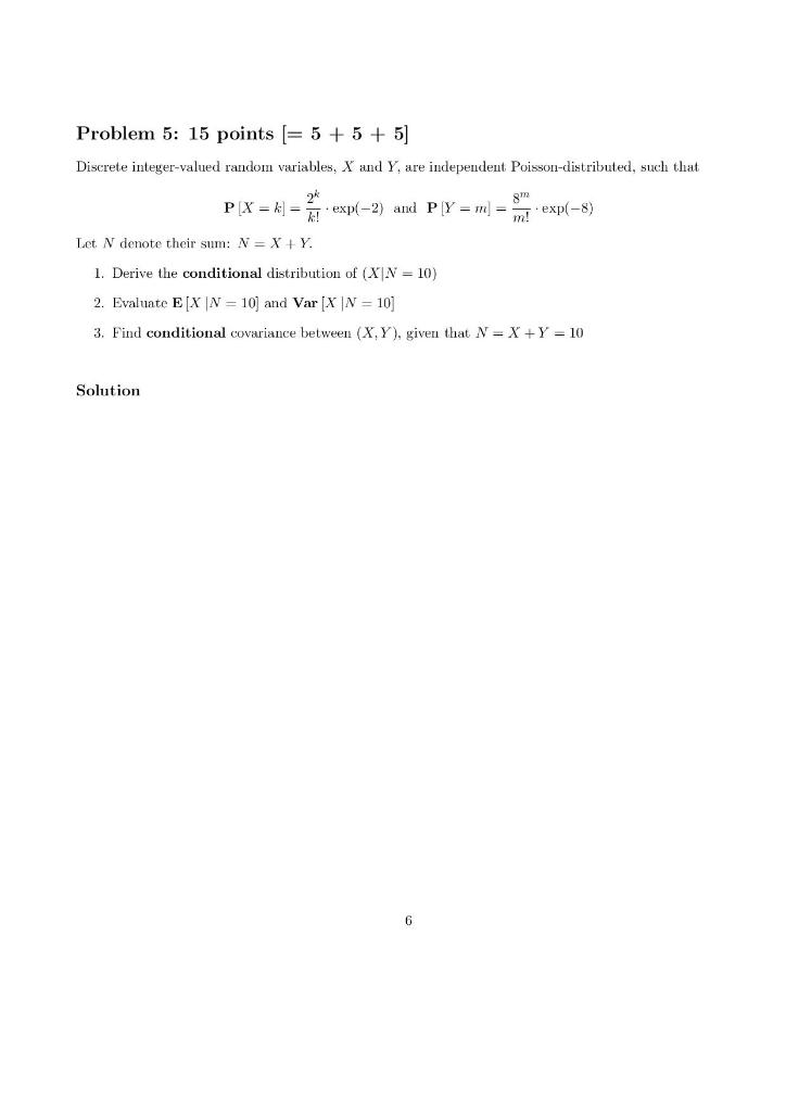 Solved Problem 5: 15 points (= 5 + 5 + 5] Discrete | Chegg.com