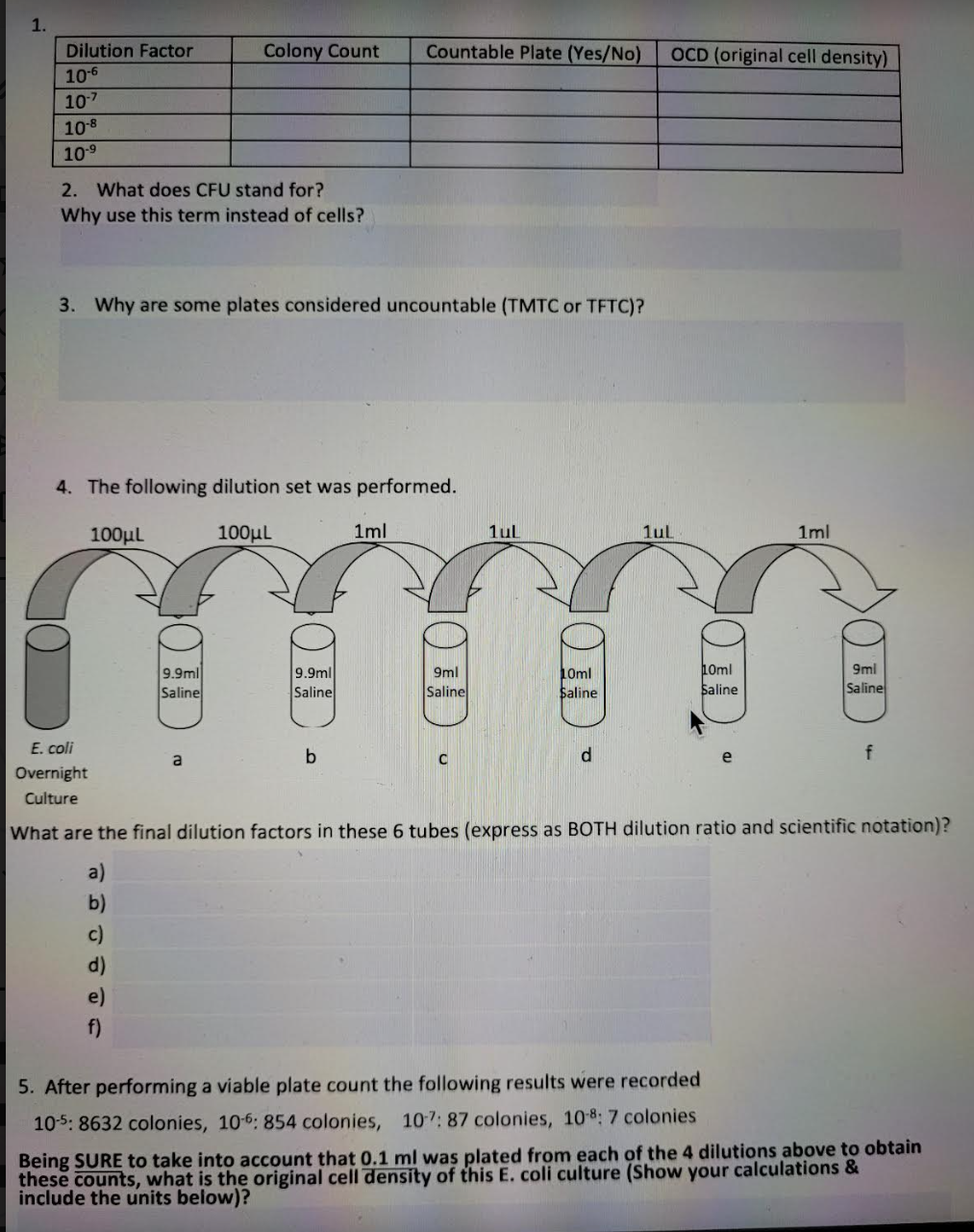2. What does CFU stand for? Why use this term instead | Chegg.com