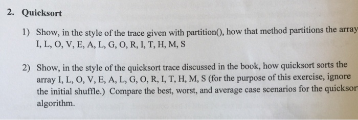 Solved Quicksort Of Data Structure And Algorithms 