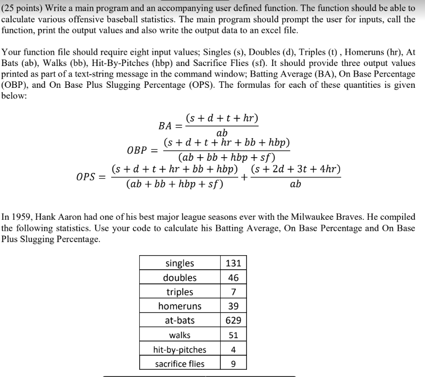Solved (25 points) Write a main program and an accompanying | Chegg.com