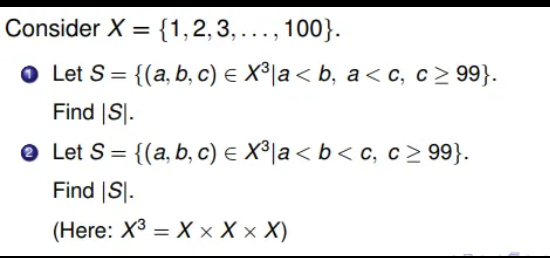 Solved Consider X={1,2,3,…,100}. Let S={(a,b,c)∈X3∣a | Chegg.com