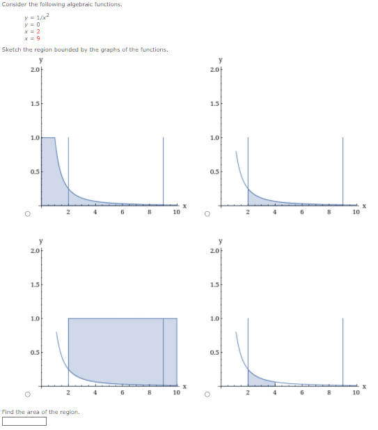 Solved Consider the following algebraic functions. y = 1/2 y | Chegg.com