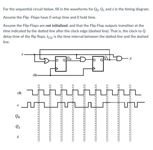 Solved For the sequential circuit below, fill in the | Chegg.com