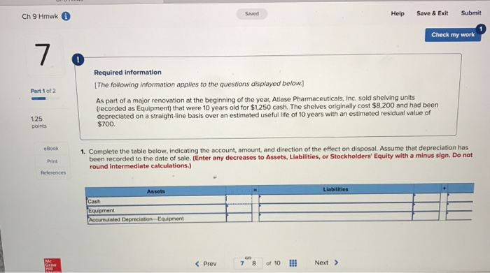 Solved Ch 9 Hmwk Help Save& Exit Submit Seved Check my work | Chegg.com