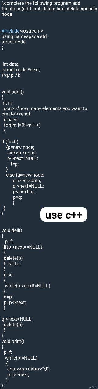 Solved (complete the following program add functions(add | Chegg.com