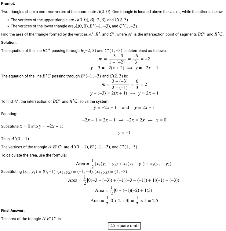 Solved Prompt:Two triangles share a common vertex at ﻿the | Chegg.com
