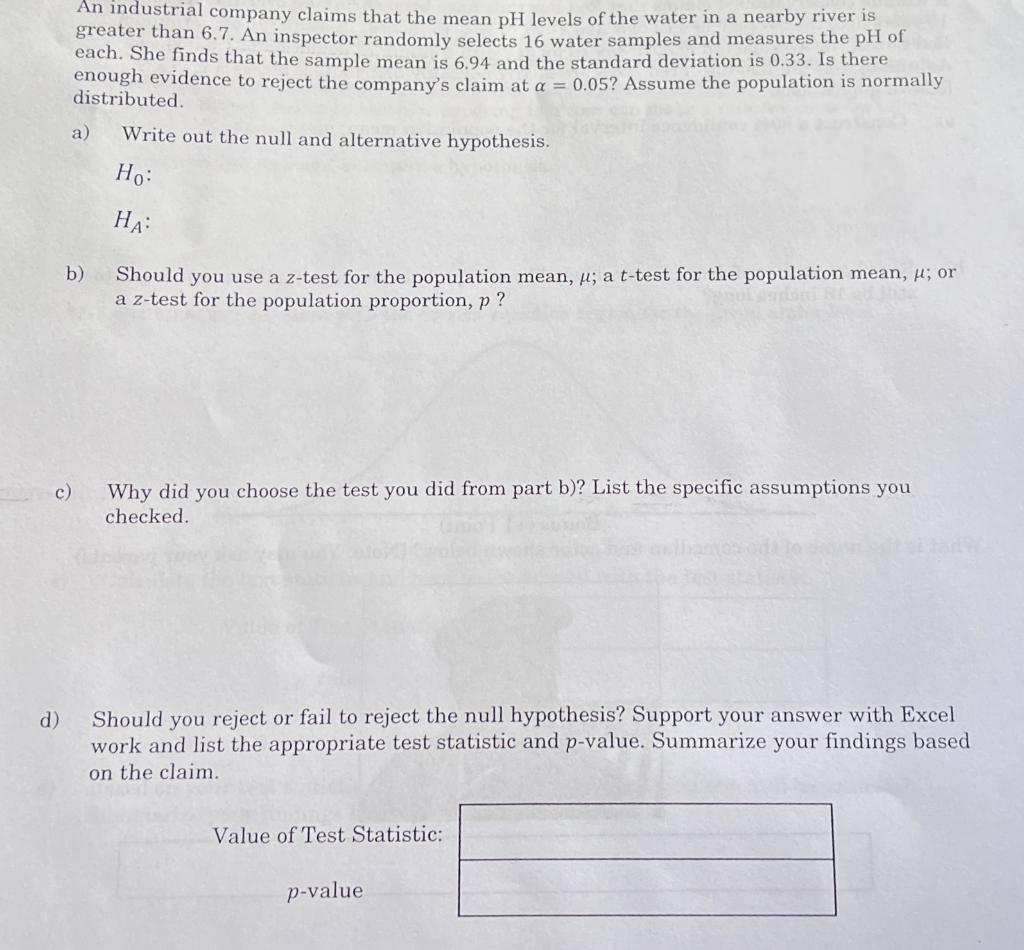 Solved distributed. a) Write out the null and alternative | Chegg.com