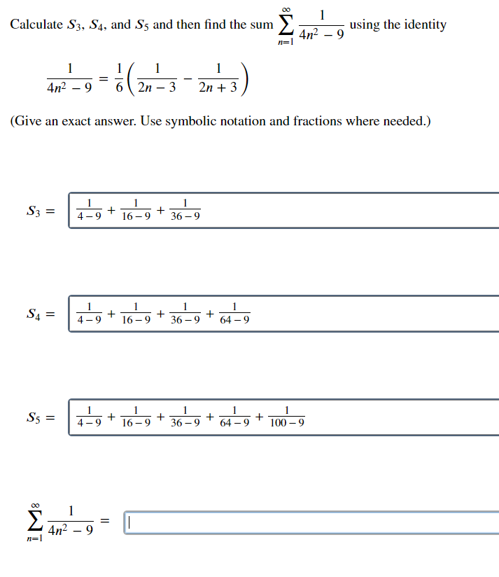 Solved Calculate S3,S4, and S5 and then find the sum | Chegg.com
