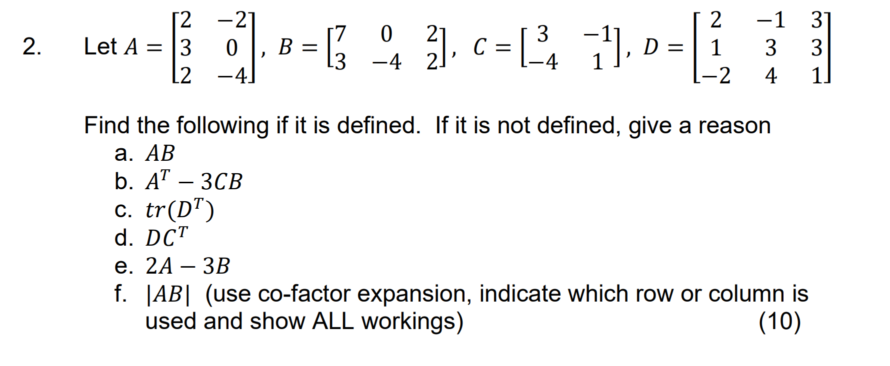 Solved Let \\( A=\\left[\\begin{array}{cc}2 & -2 \\\\ 3 & 0 | Chegg.com