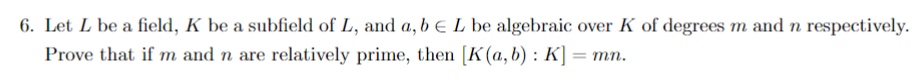 Solved Let L ﻿be a field, K ﻿be a subfield of L, ﻿and a,binL | Chegg.com