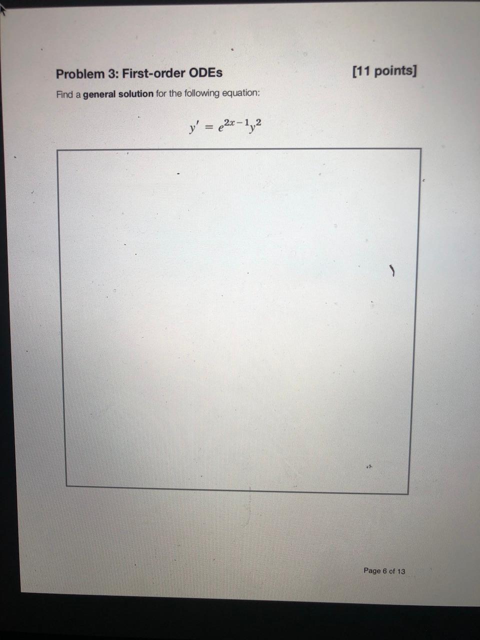 Solved Problem 3: First-order ODES (11 points] Find a | Chegg.com