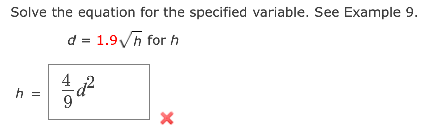 Solved Solve the equation for the specified variable. See | Chegg.com