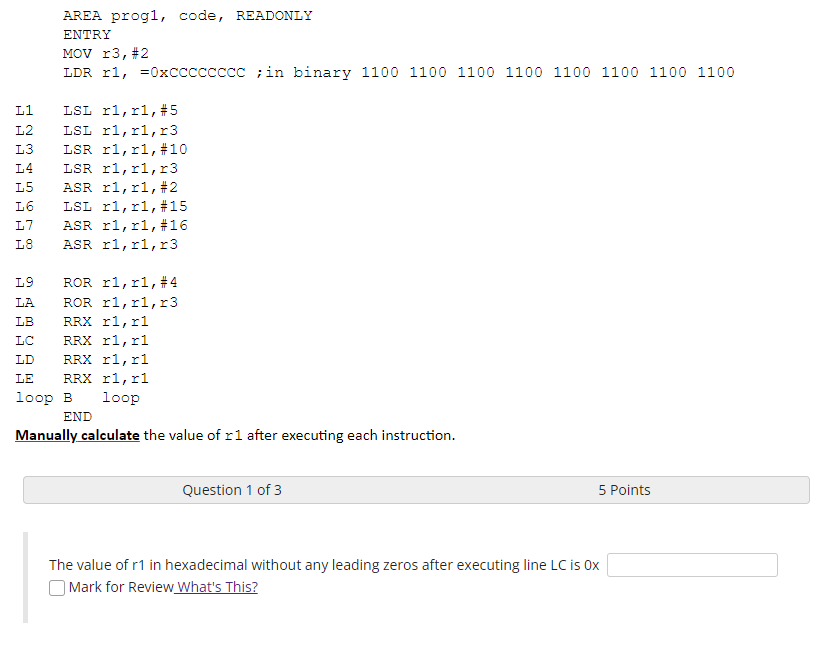 Solved Manually calculate the value of r1 after executing | Chegg.com