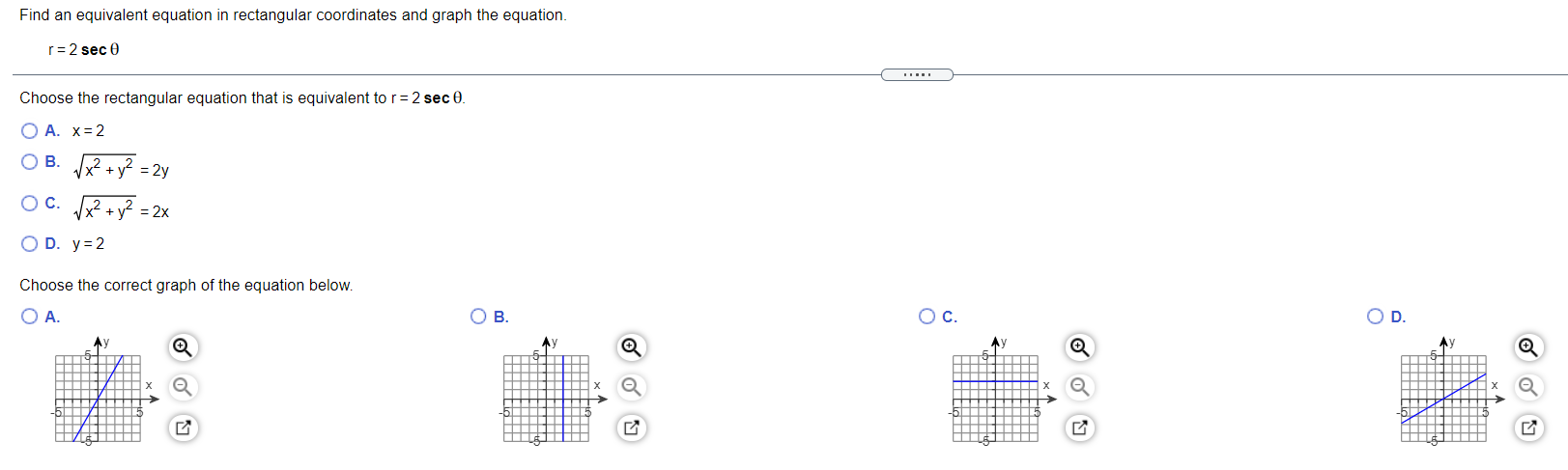 Solved Find an equivalent equation in rectangular | Chegg.com