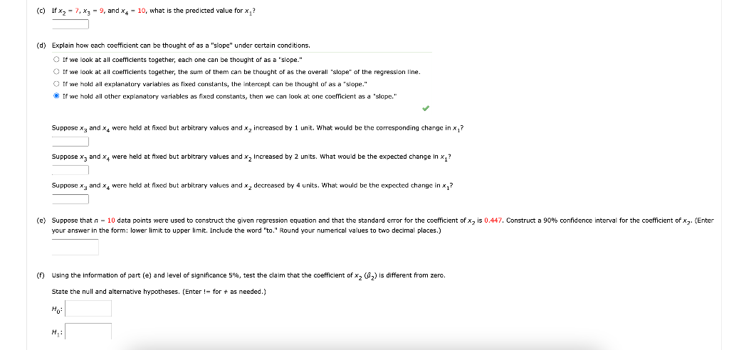 Solved Use the following linear regression equation to | Chegg.com