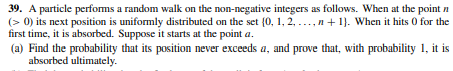 39. A particle performs a random walk on the | Chegg.com