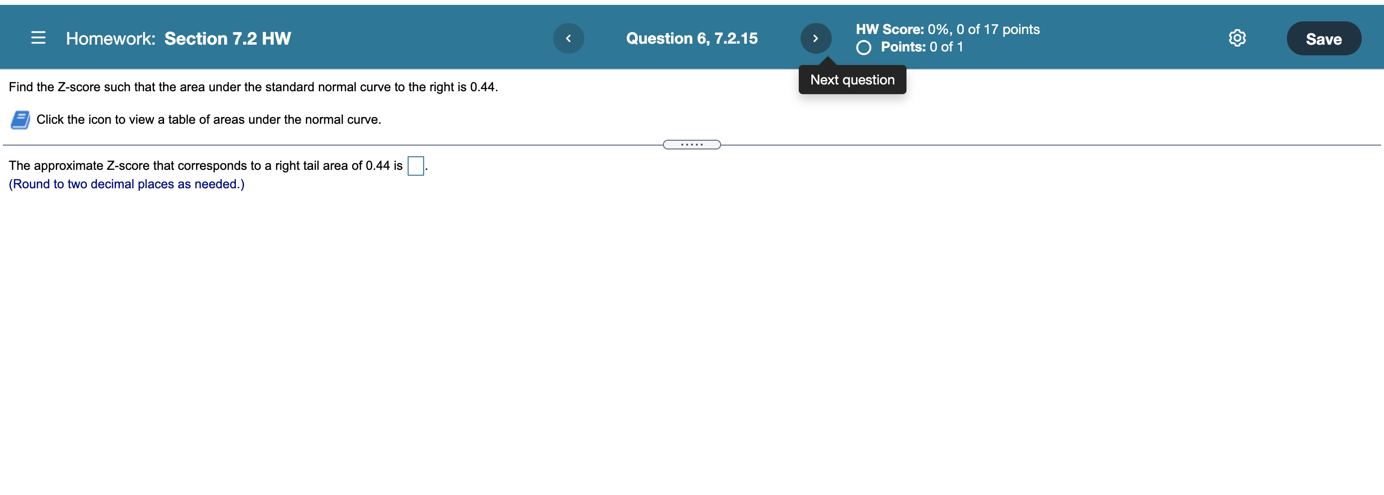 Solved Homework Section 7 2 Hw Question 6 7 2 15 Hw