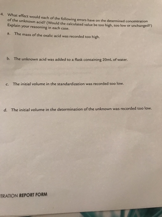 Solved 4. What effect would each of the following errors | Chegg.com