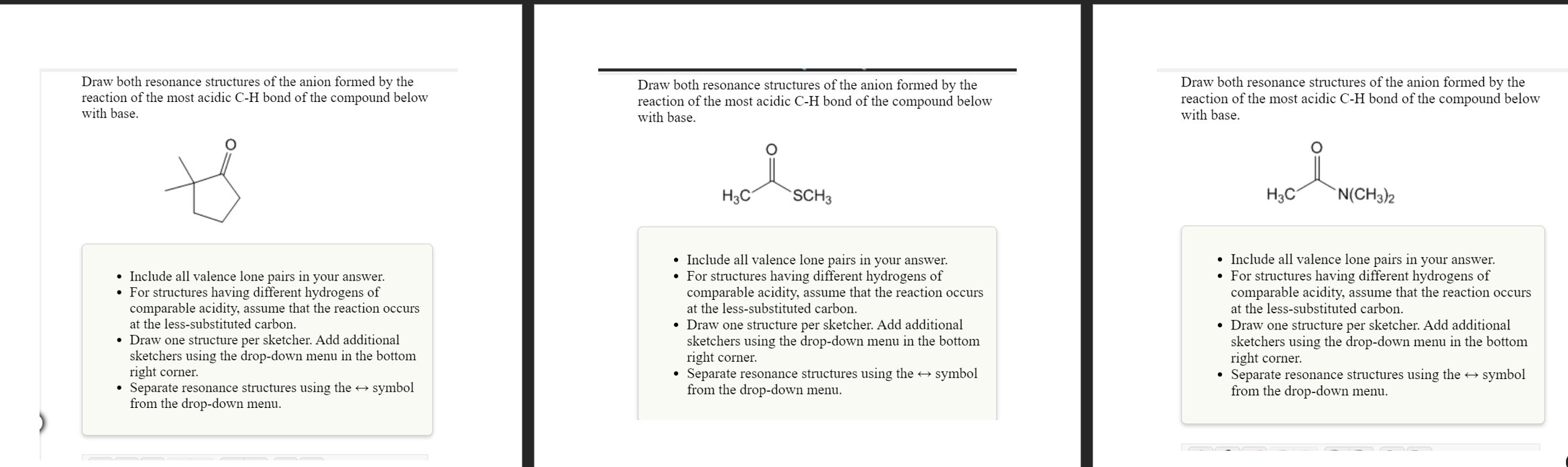 Solved Draw both resonance structures of the anion formed by | Chegg.com