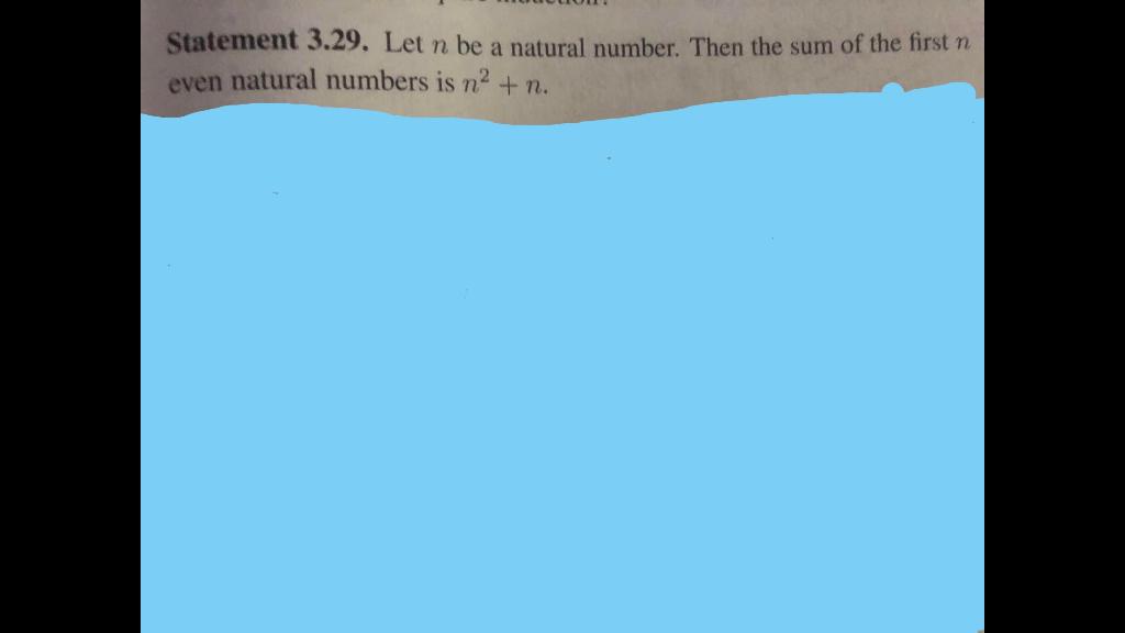 Solved Statement 3.29. Let n be a natural number. Then the | Chegg.com