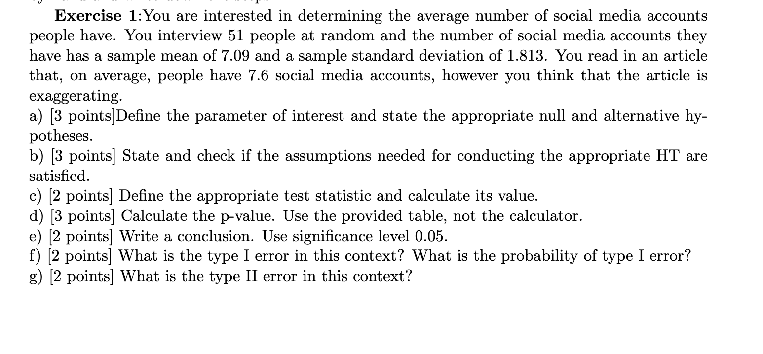 Solved Exercise 1:You are interested in determining the | Chegg.com
