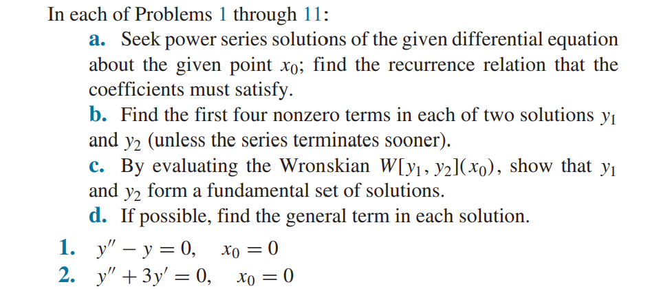 Solved In each of Problems 1 through 11 : a. Seek power | Chegg.com