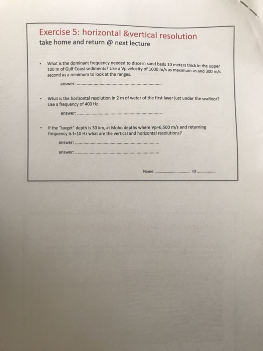 Solved Exercise 5: horizontal &vertical resolution take home | Chegg.com