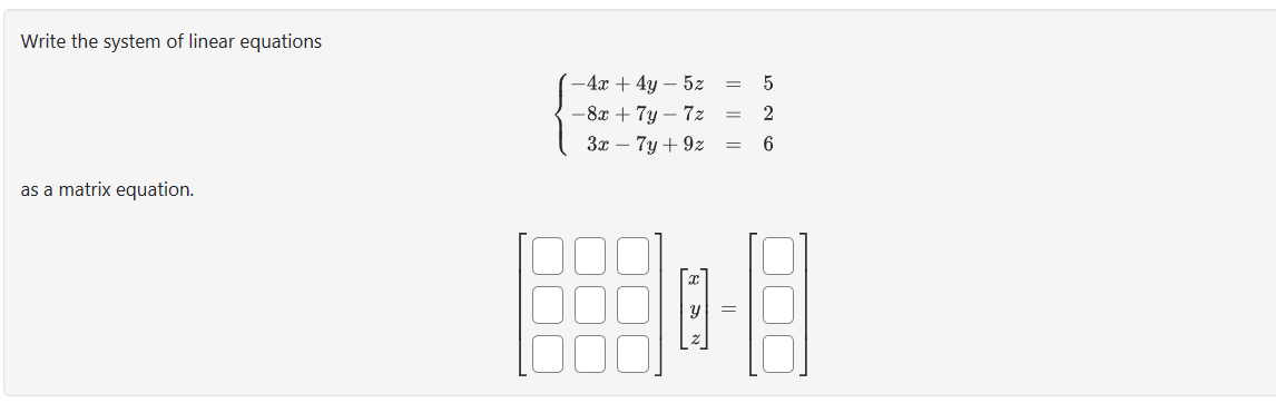 Solved Write the system of linear equations | Chegg.com