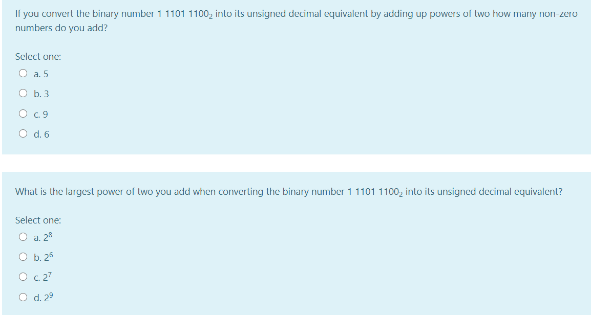 Solved If you convert the binary number 1 1101 11002 into | Chegg.com