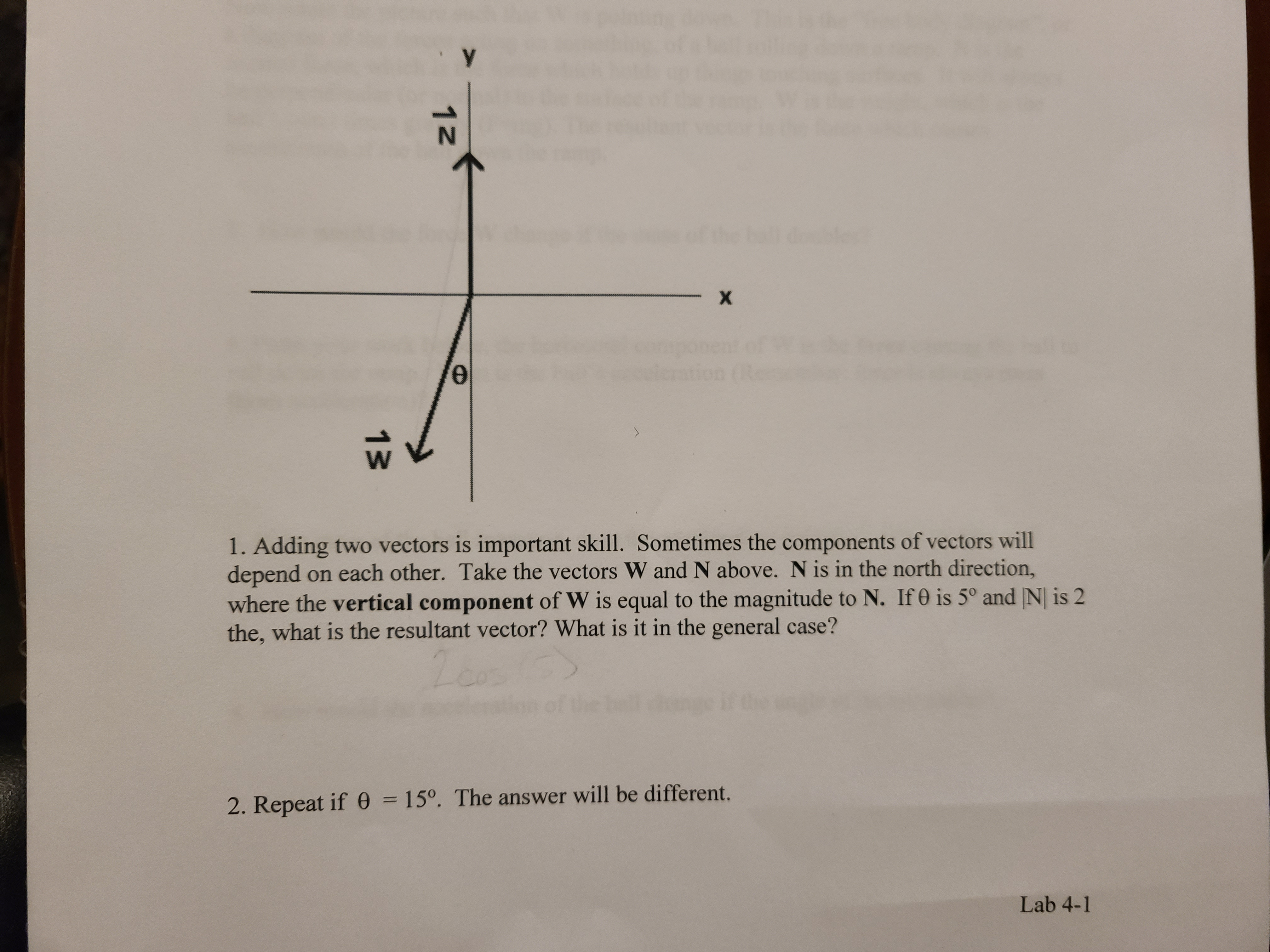 Solved 1. ﻿Take the two vectors W and N above. N is in the | Chegg.com
