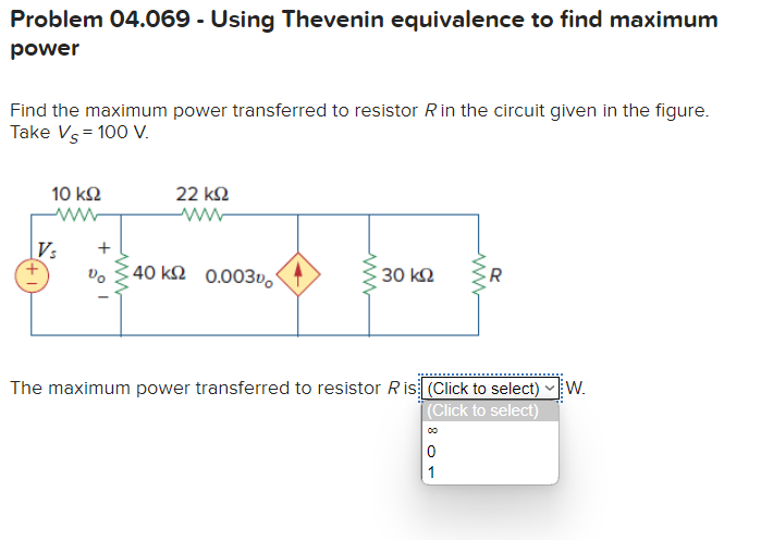 Solved Problem 04.069 - Using Thevenin equivalence to find | Chegg.com
