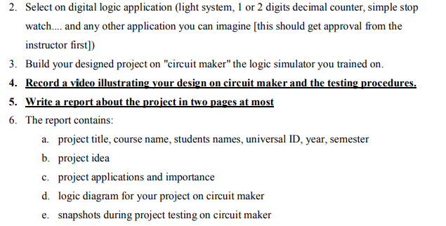 2. Select on digital logic application (light system, | Chegg.com
