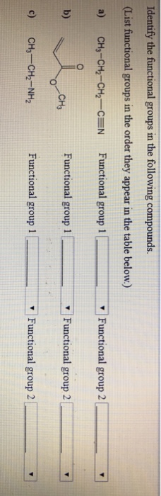 Solved List functional groups in the order they appear in | Chegg.com
