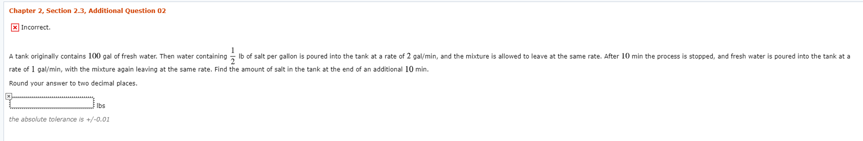 Solved Chapter 2, Section 2.3, Additional Question 02 X | Chegg.com