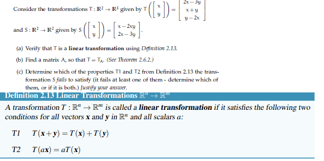 Solved 2x-3y Consider the transformations T: RR3 given by T | Chegg.com