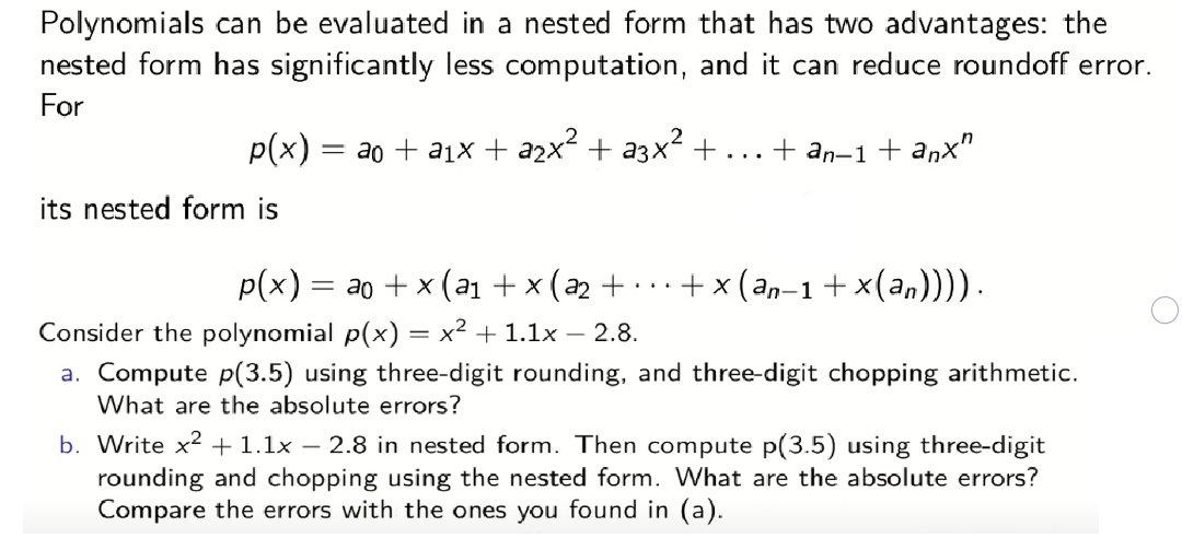 Solved Polynomials can be evaluated in a nested form that | Chegg.com