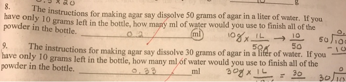 Solved The instructions for making agar say dissolve 50 | Chegg.com