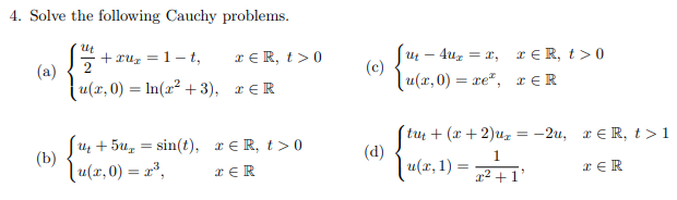 Solve the following Cauchy | Chegg.com