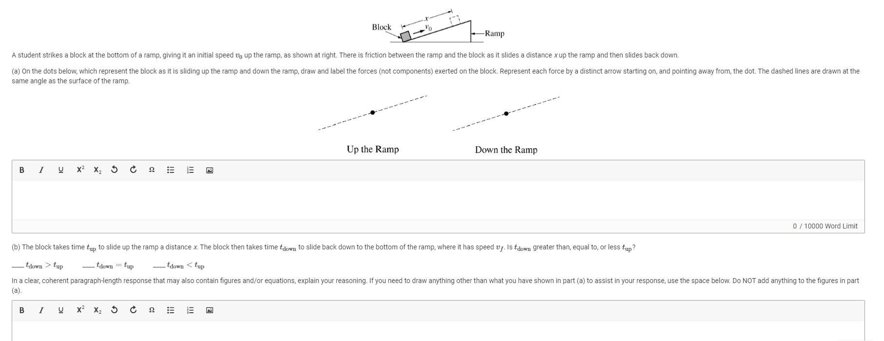 Solved same angle as the surface of the ramp. 0/10000 Word | Chegg.com