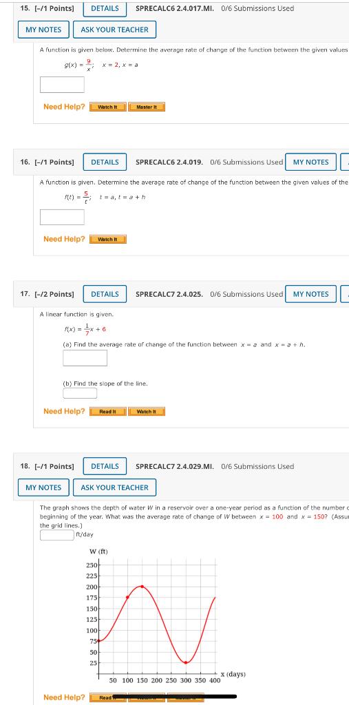 Solved [-/1 Points] SPRECALC6 2.4.017.MI. 0/6 Submissions | Chegg.com