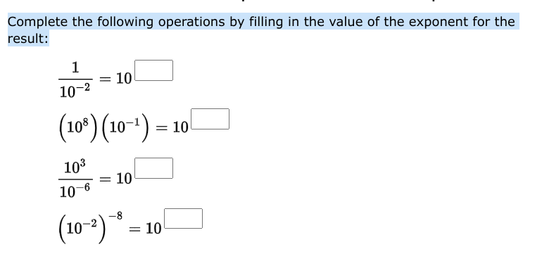 Solved Complete the following operations by filling in the | Chegg.com