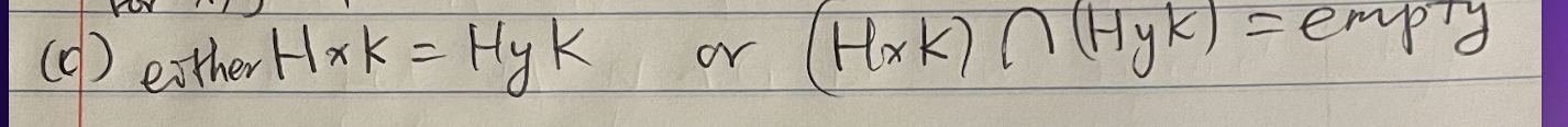 Solved HxK is a double coset. Before proving refer to the | Chegg.com